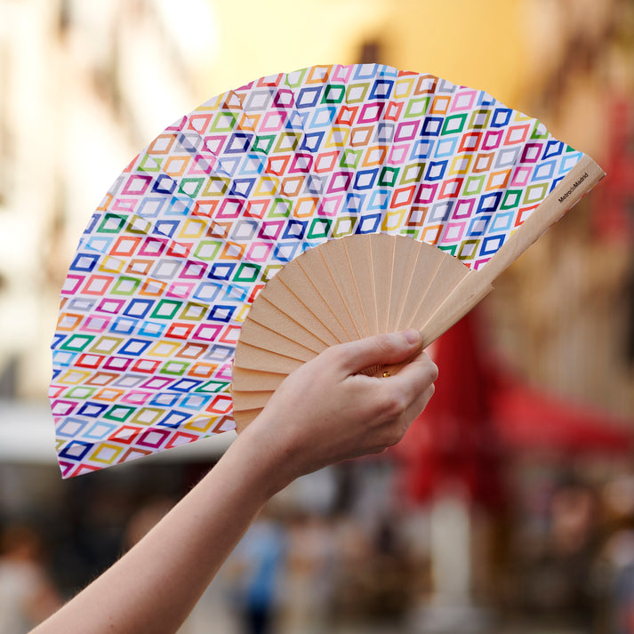 Metro de Madrid logo folding fan – latiendademetrodemadrid